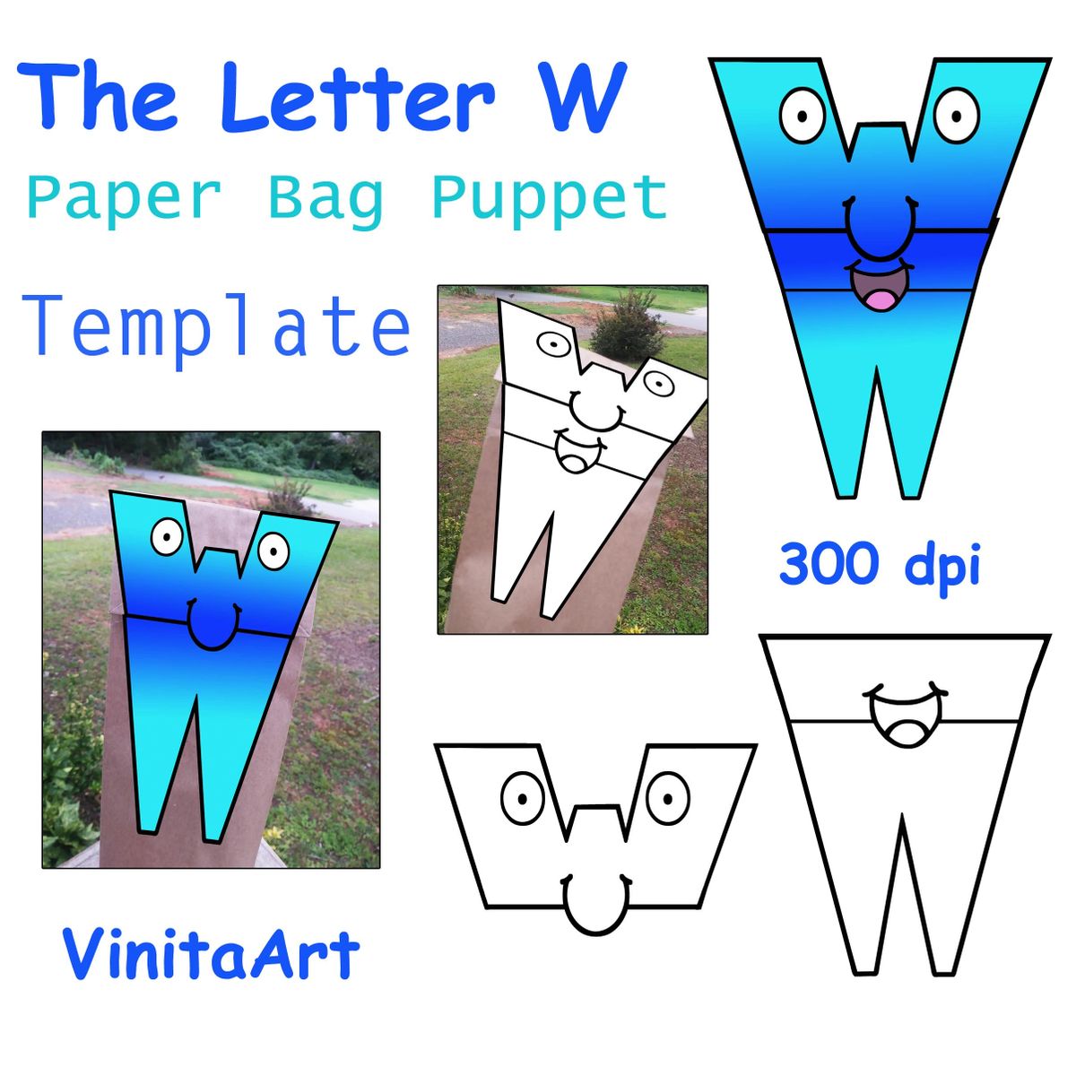 The Letter W Puppet Craft Template