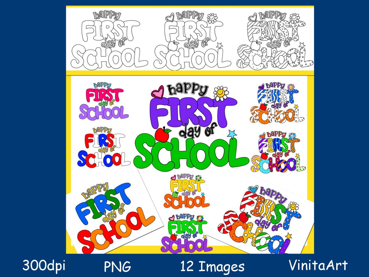 Digital download, Happy first day of school, Back to school graphic ...