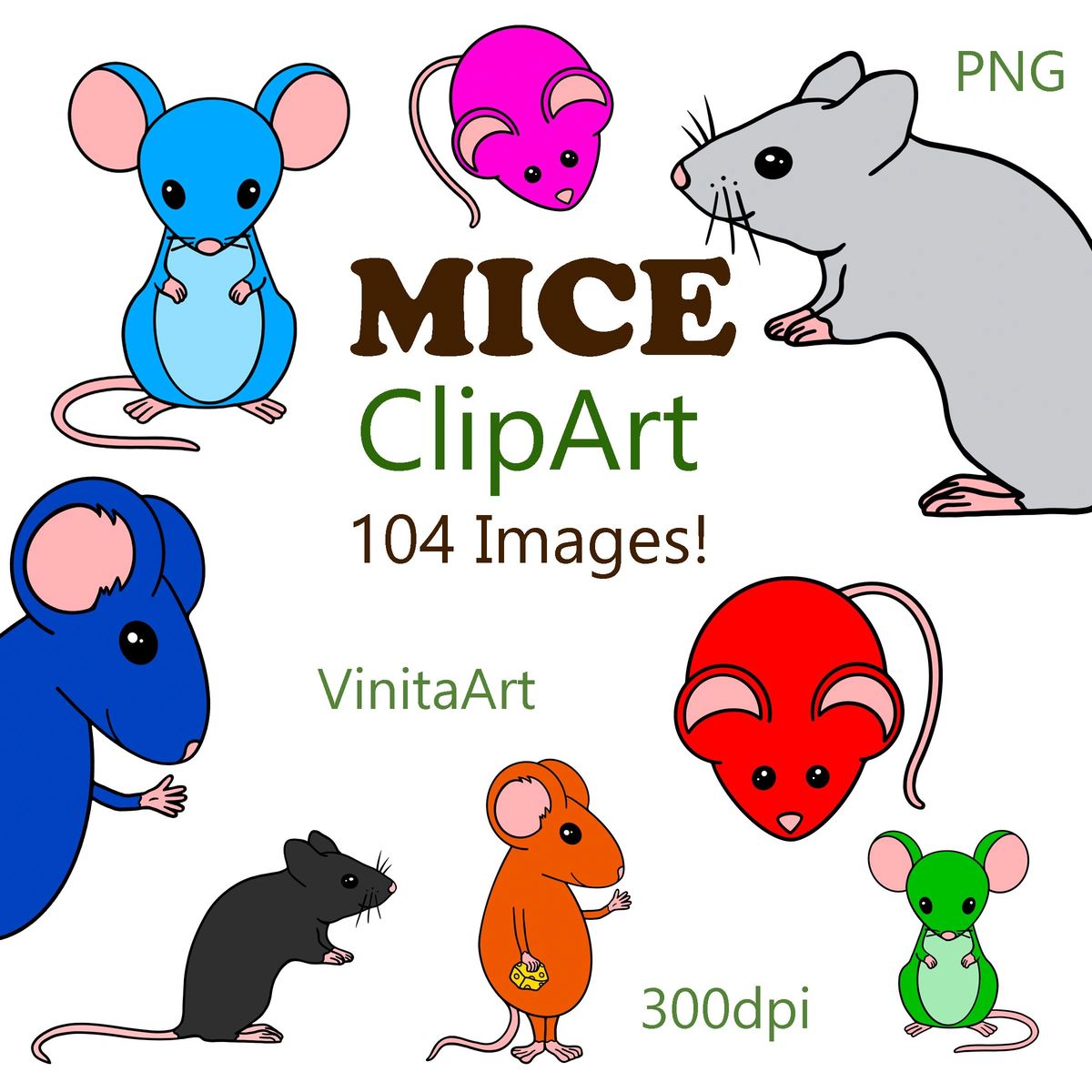 Mouse clipart, Mice clip art, The mouse, digital download
