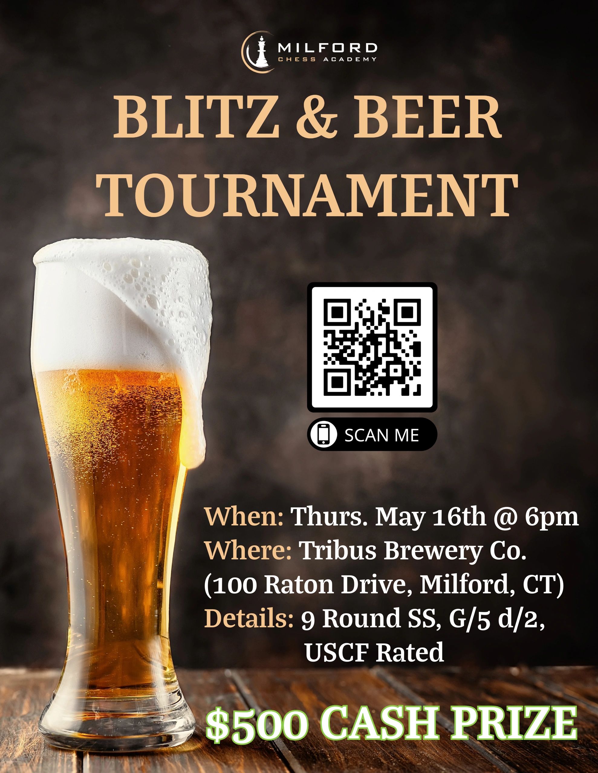BLITZ & BEER TOURNAMENT @ TRIBUS $500 in Prizes!