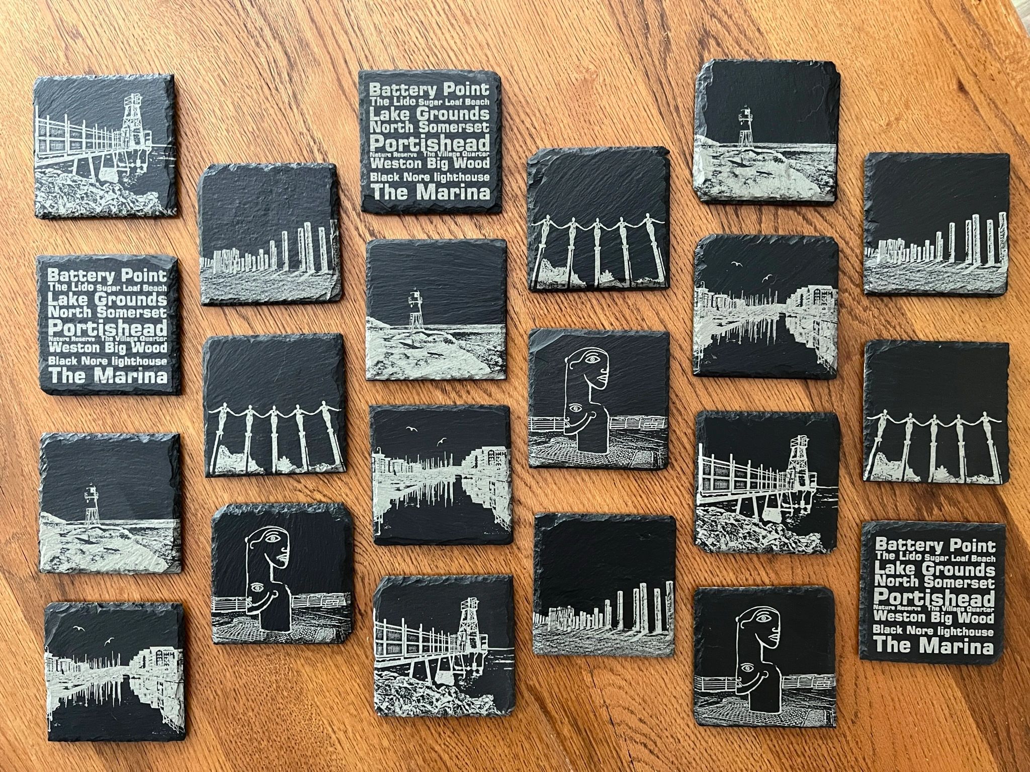 Custom Laser Engraving Services | Etched Slate Coasters