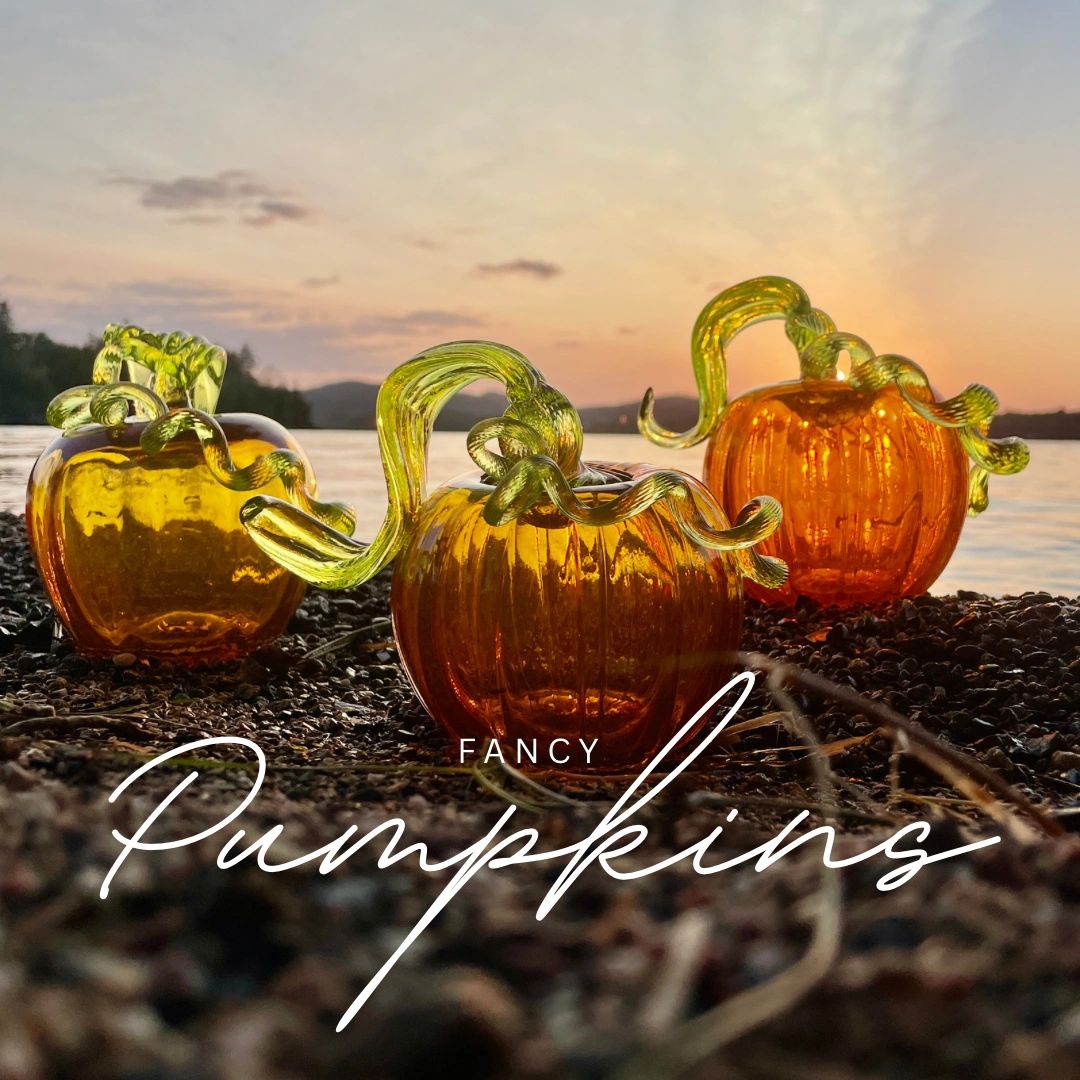 Fancy Blown Glass Pumpkins