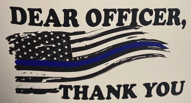 Dear Officer Window Sticker