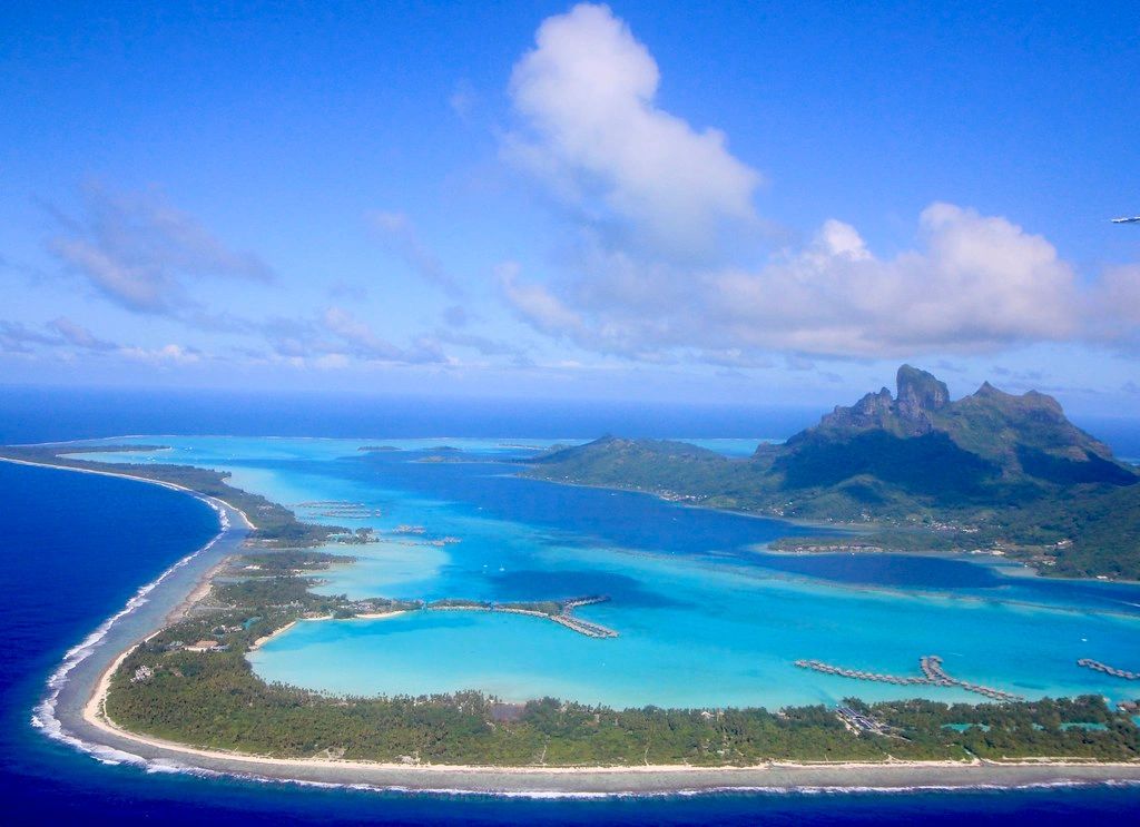 Fishing from land in Bora Bora