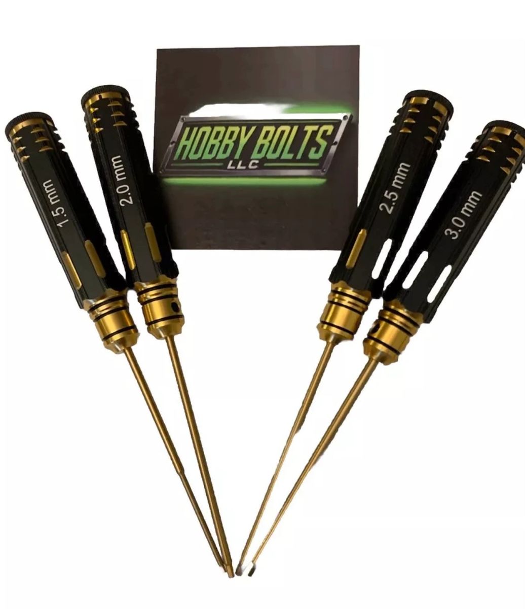 Hobby Bolts 4ps Set Metric Hex Driver 1.5mm, 2.0mm, 2.5mm, 3.0mm