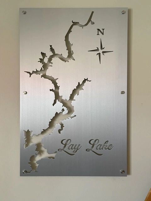 Lay Lake Metal Map