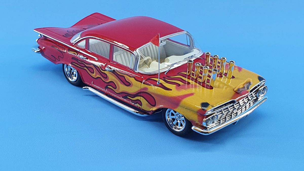*ACE 1:43 MAD MAX Movie Car 1959 Custom Chevrolet Bel Air Sedan with Flames