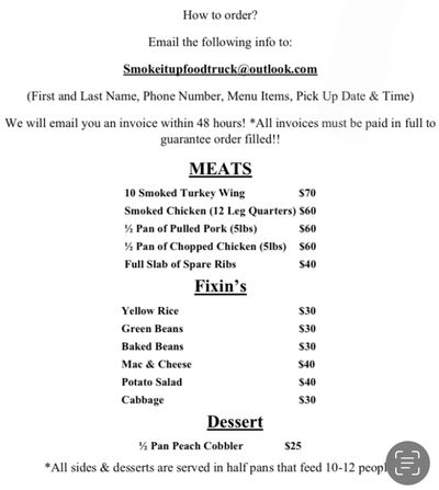 Large Order Catering Menu