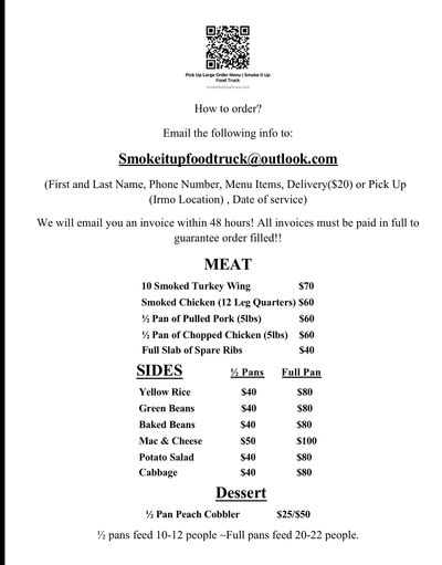 Large Order Catering Menu