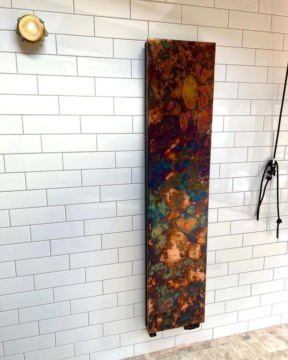 Vertical Distressed Copper Designer Radiator 405/1805mm 3000btu Made To ...