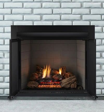 Monesson 32" Lo-Rider Clean Face Firebox with Cement Gray Stacked ...