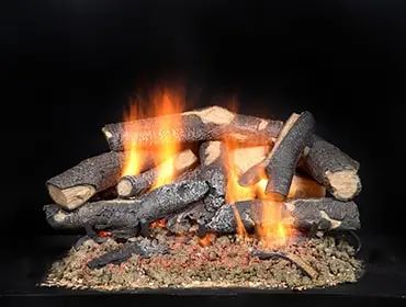 24" IPI Outdoor Grand Oaks LP Burner/Hearth Kit - 3 Tier w/Logs