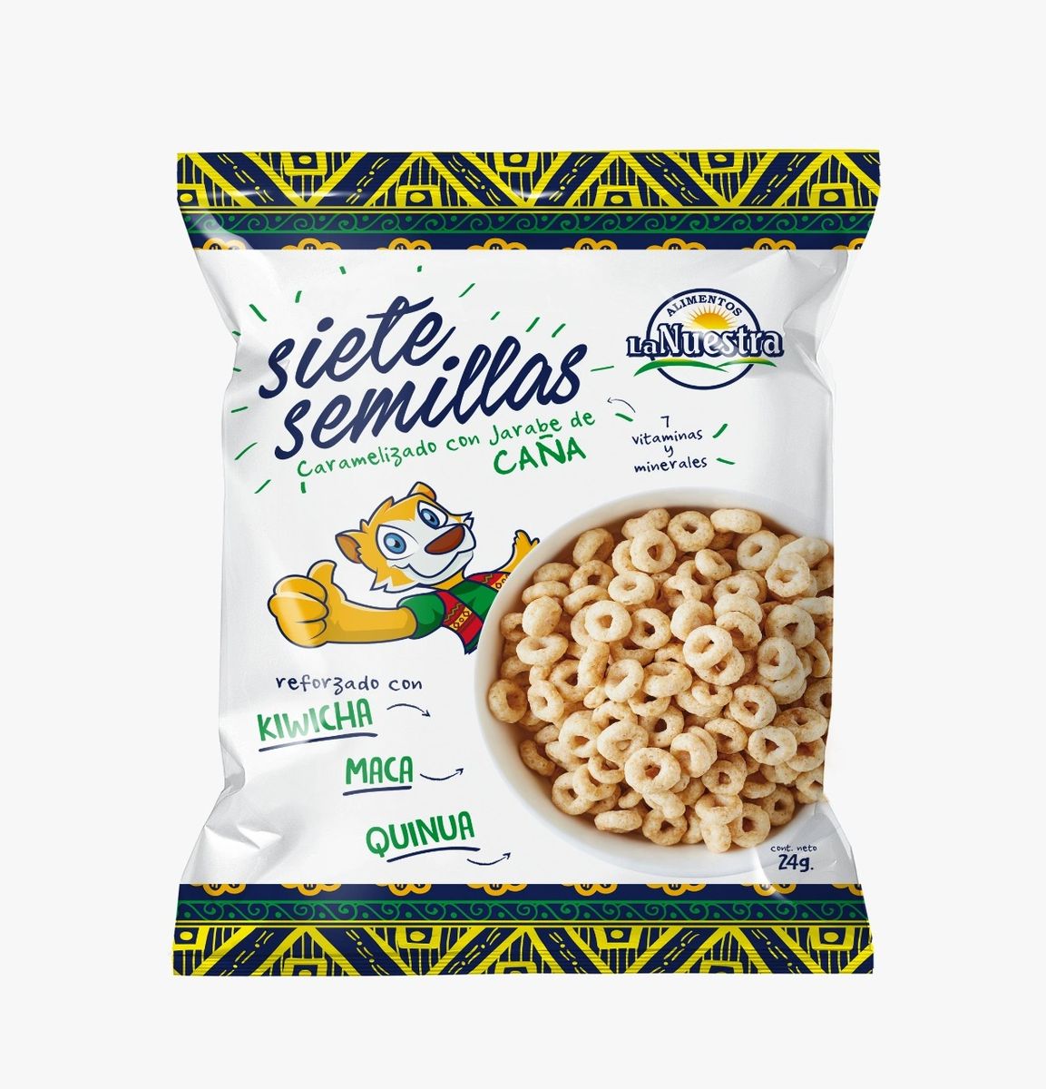Cerealito 7 semillas caramelizado c/ jarabe de caña x 24 gr La Nuestra