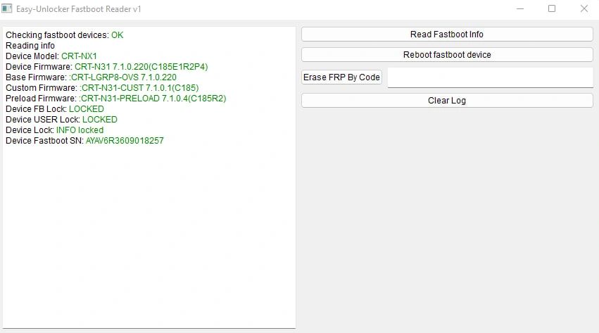 Honor / Huawei Server based (by code) FRP removing