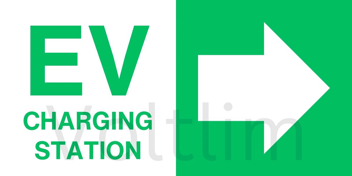 EV Charging Station Directional Arrow Label Sign Sticker Voltlim SKU 1038