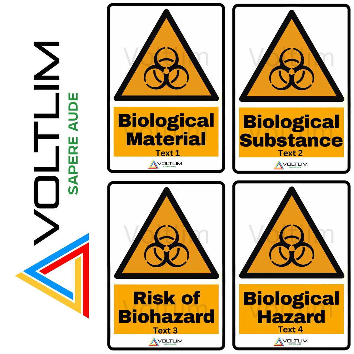 Biological Symbol Warning Sign Label Sticker (Various Texts & Sizes ...
