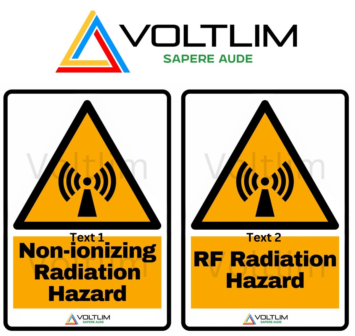 Non-ionizing Radiation Symbol Warning Sign Label Sticker (Various Texts ...