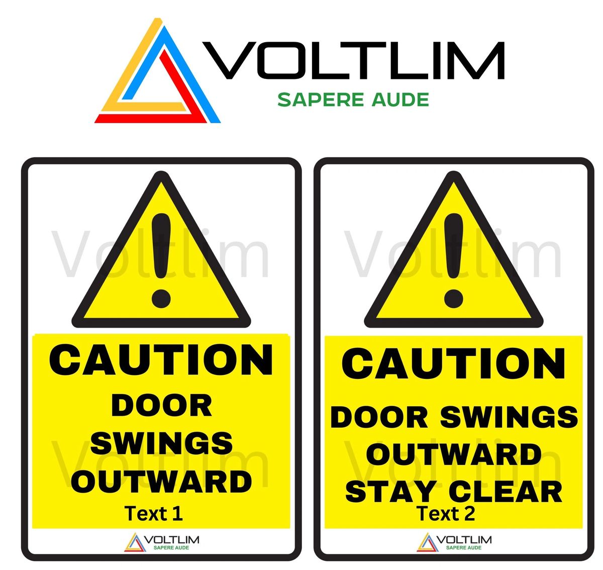 Caution Door Swings Outward Symbol Warning Sign Label Sticker (Various ...