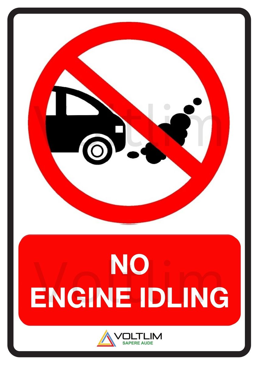 No Engine Idling Prohibition Symbol Stop Sign Label Sticker (various ...