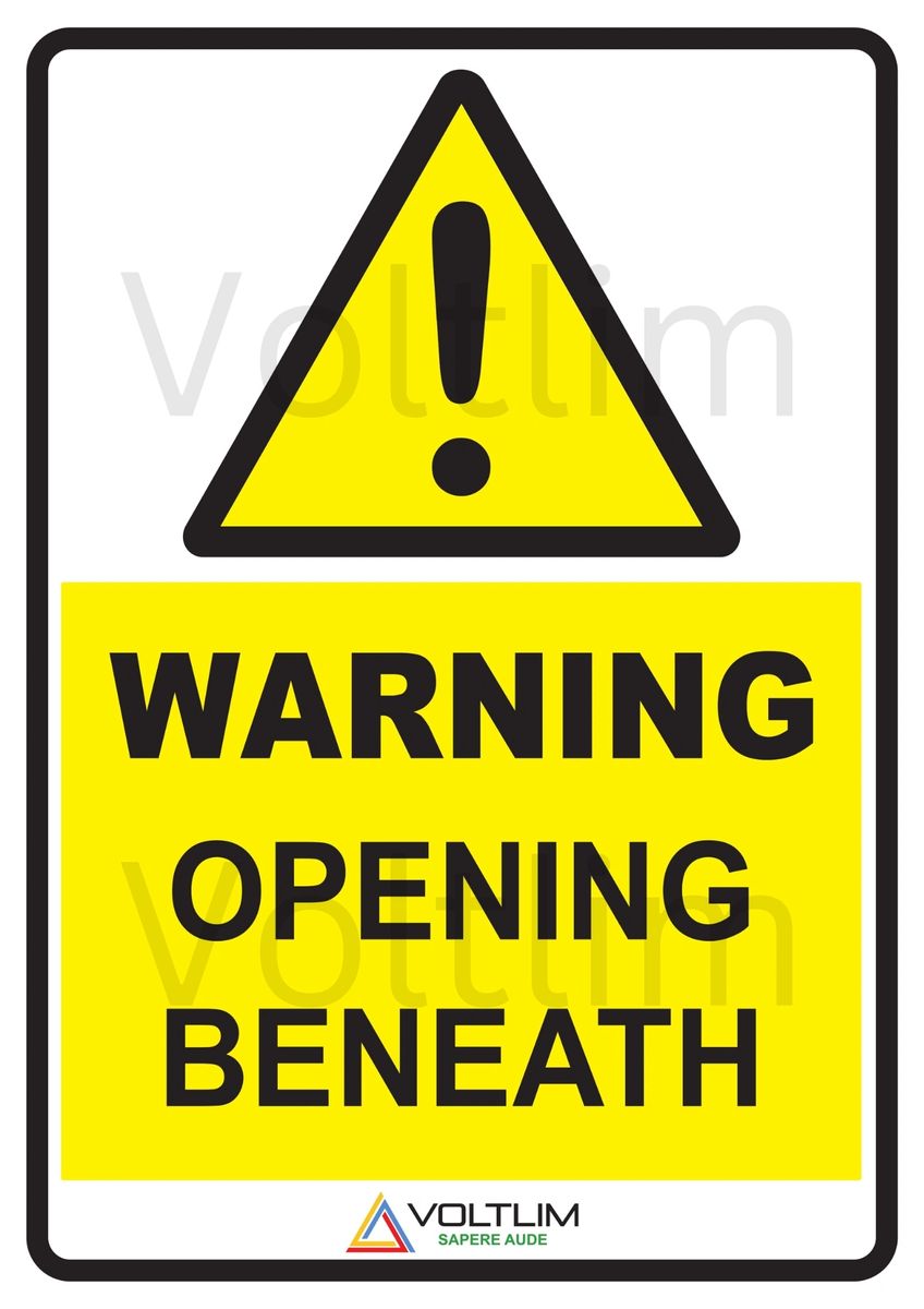 Warning Opening Beneath Symbol Warning Sign Label Sticker (Various ...