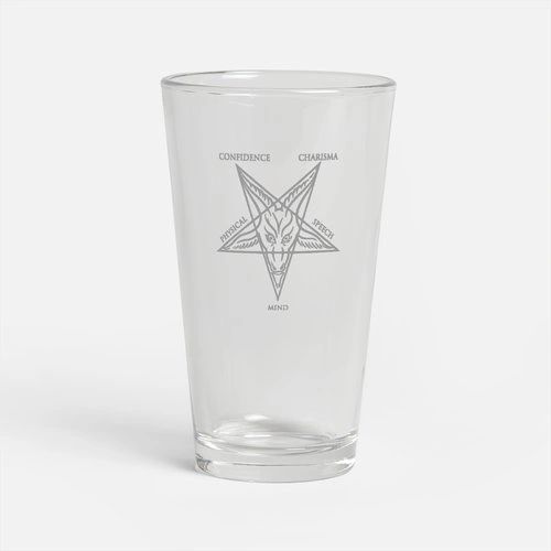 Satanic Warlock Engraved Beer Glass