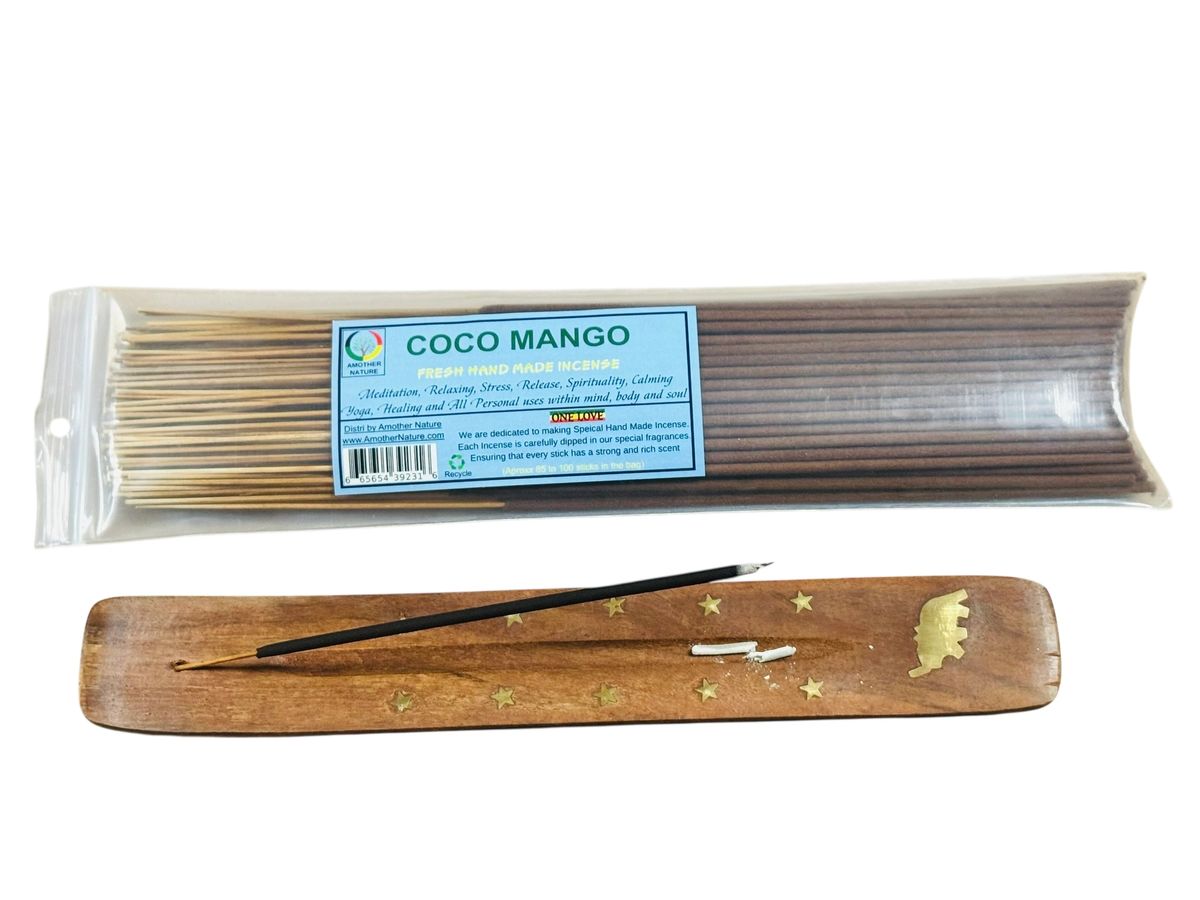 Coco Mango Incense -Fresh Hand Made (85-100 Sticks per Pack) 11" Inch