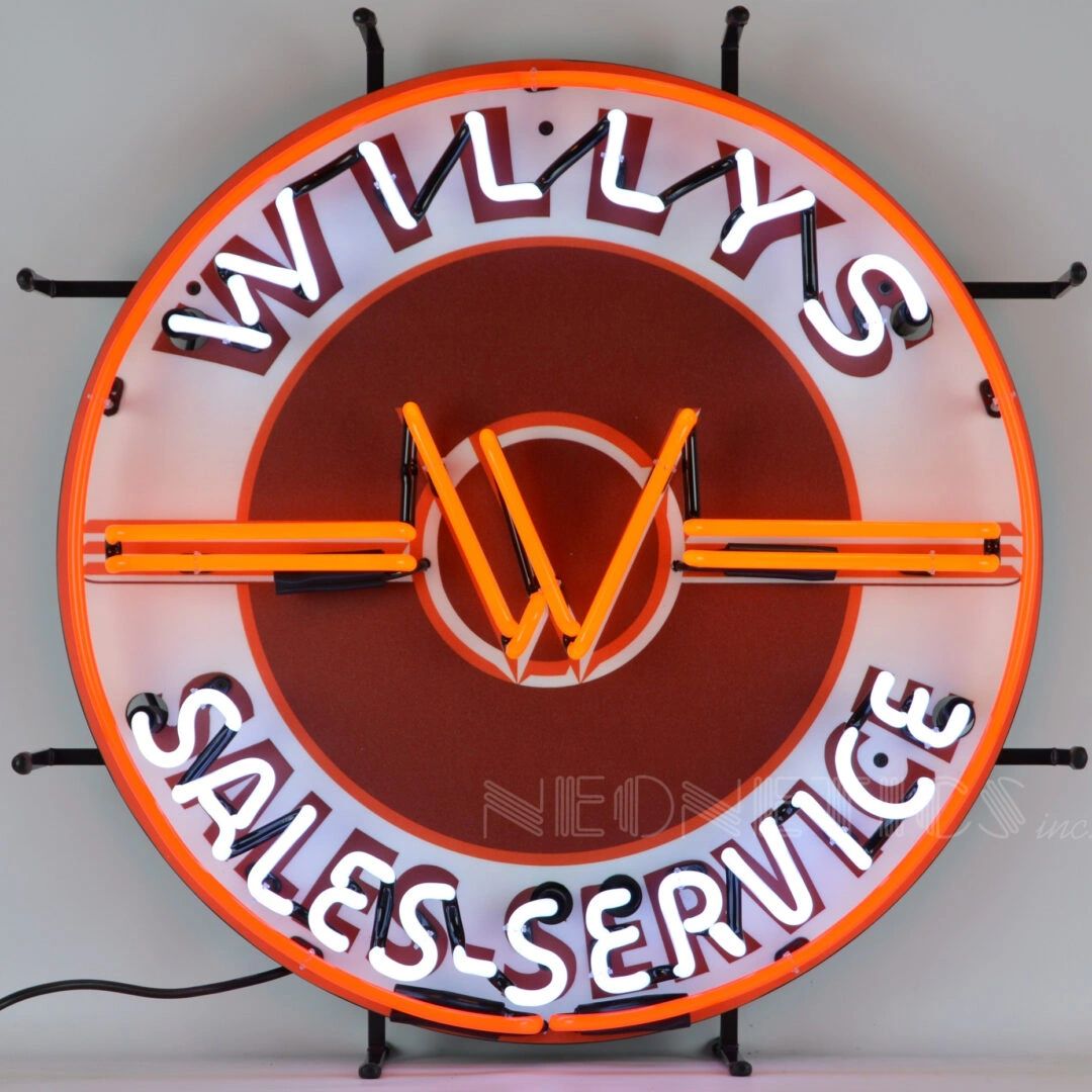 NEONETICS Jeep Willys Sales Service Neon Sign with Backing Willy's Jeep