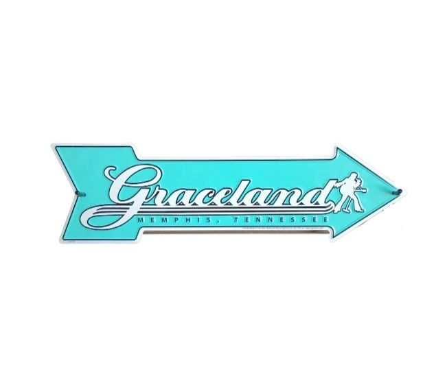 Graceland Metal Sign Elvis Presley Memorabilia Memphis Tennessee Right ...