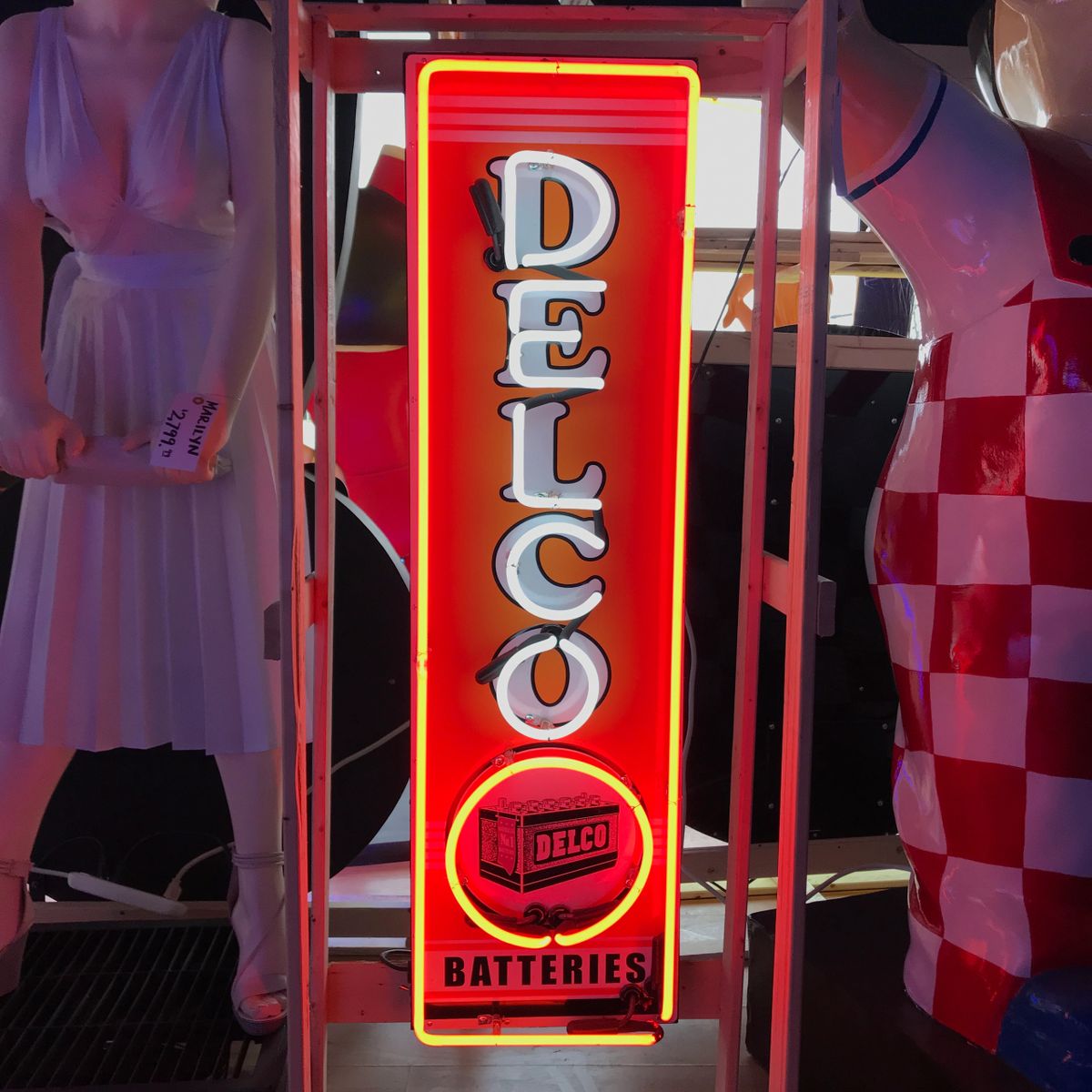 4 foot Delco Batteries Advertising Neon Sign Vertical Signs