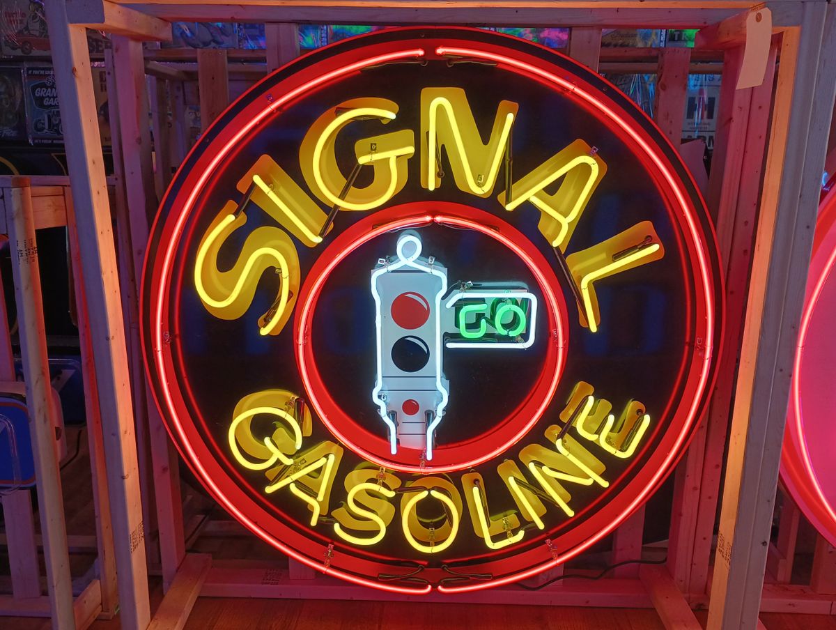 48" Signal Gasoline Neon Sign Signal Gas Oil Petro
