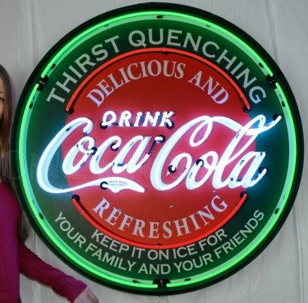 Neonetics 36" Coca Cola Neon Sign in Steel Can - Soda Coke Evergreen