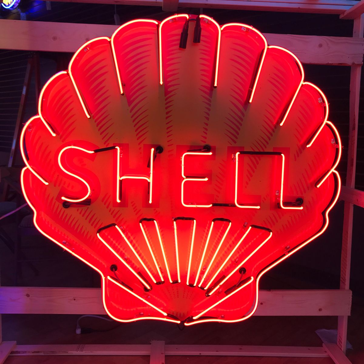Shell Gasoline Neon Sign Gas Station Petro Oil