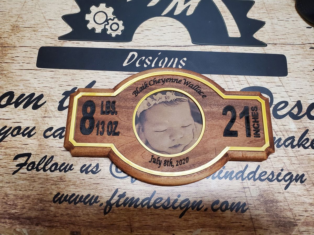 Birth Stat Signs w/ Laser Image