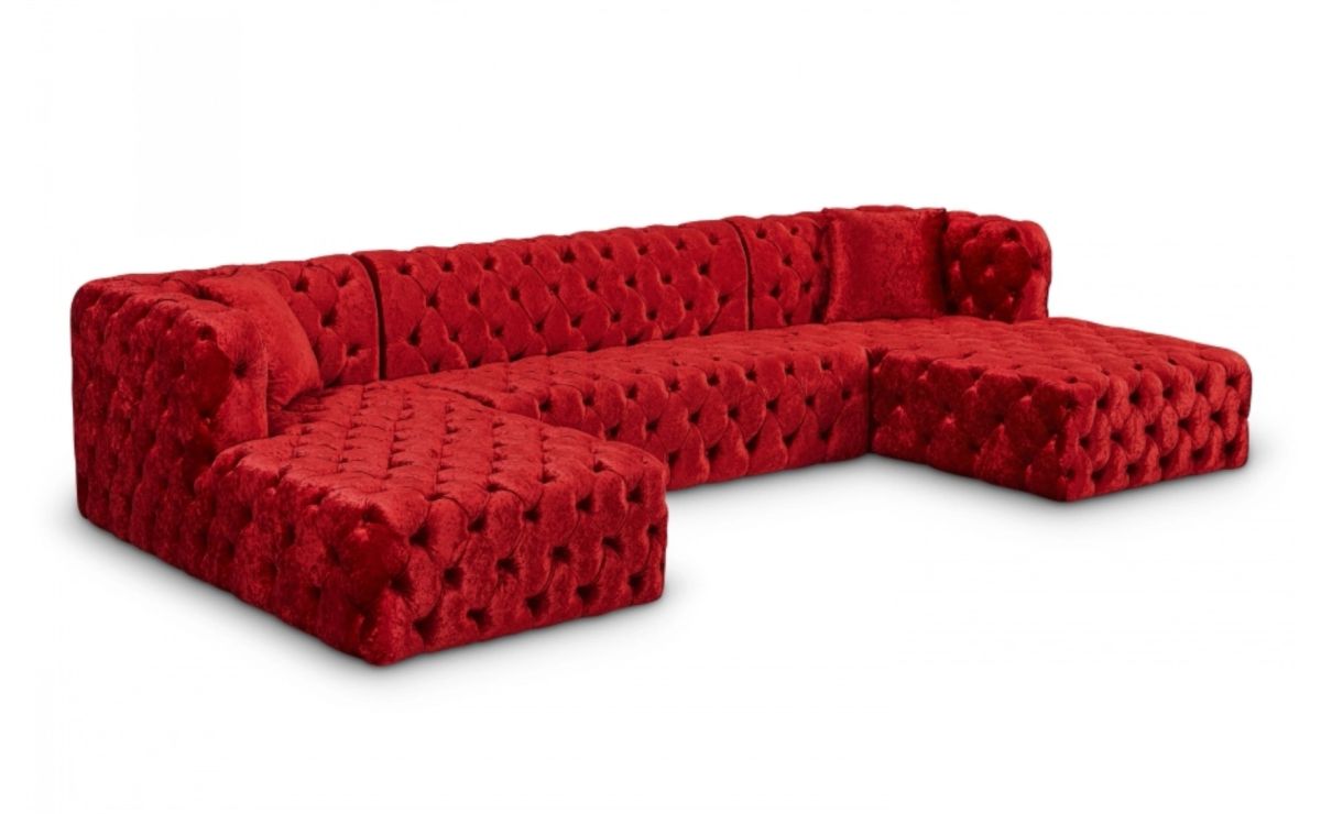 Ruby Luxurious red velvet sectional