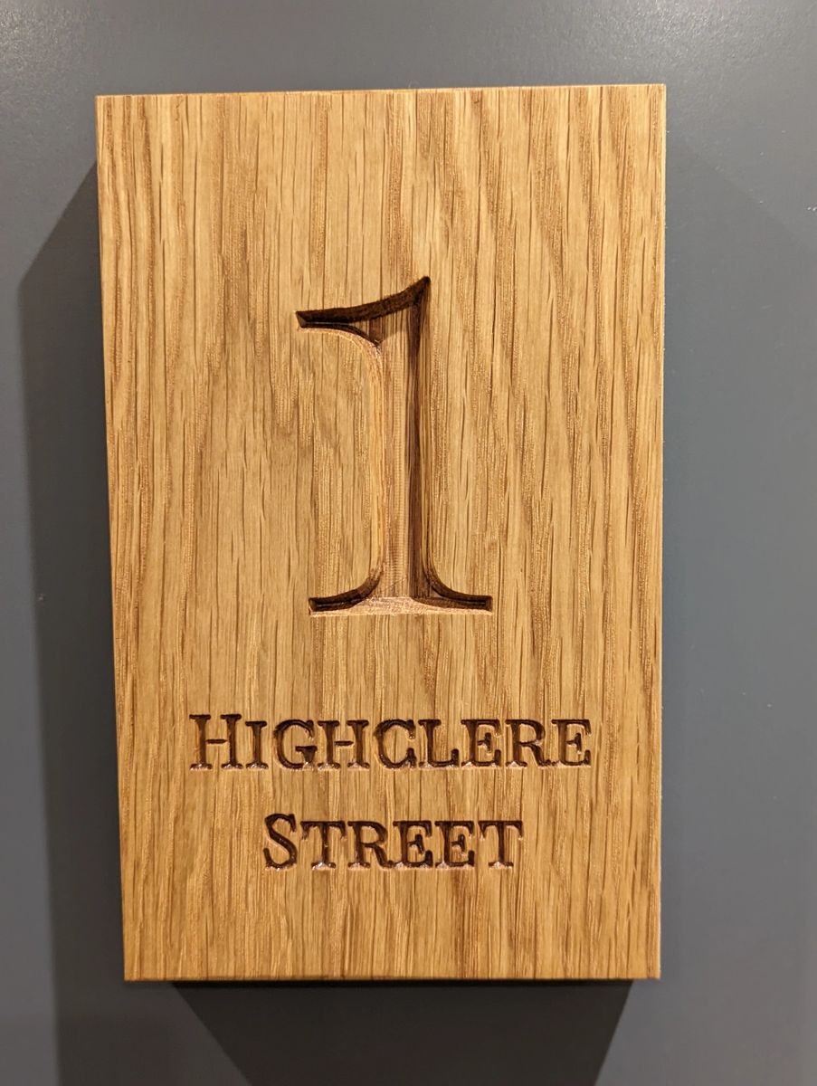 Oak Engraved House Numbers