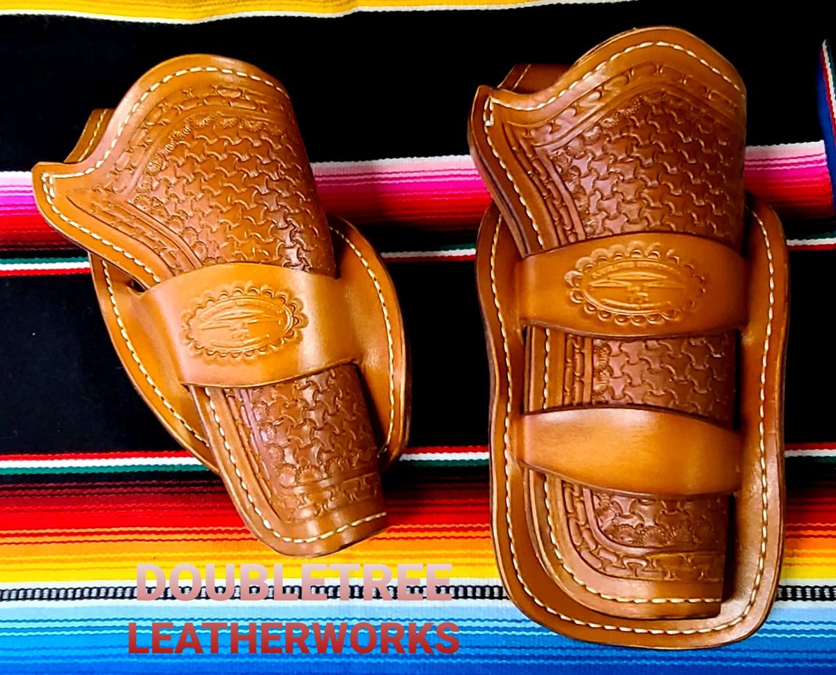 Saddle Tan Mexican Loop Holster Pair