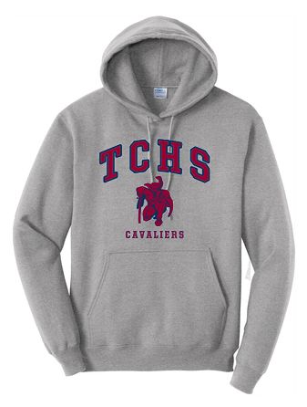 TCHS Kneeling Cavalier Gray Hoodie