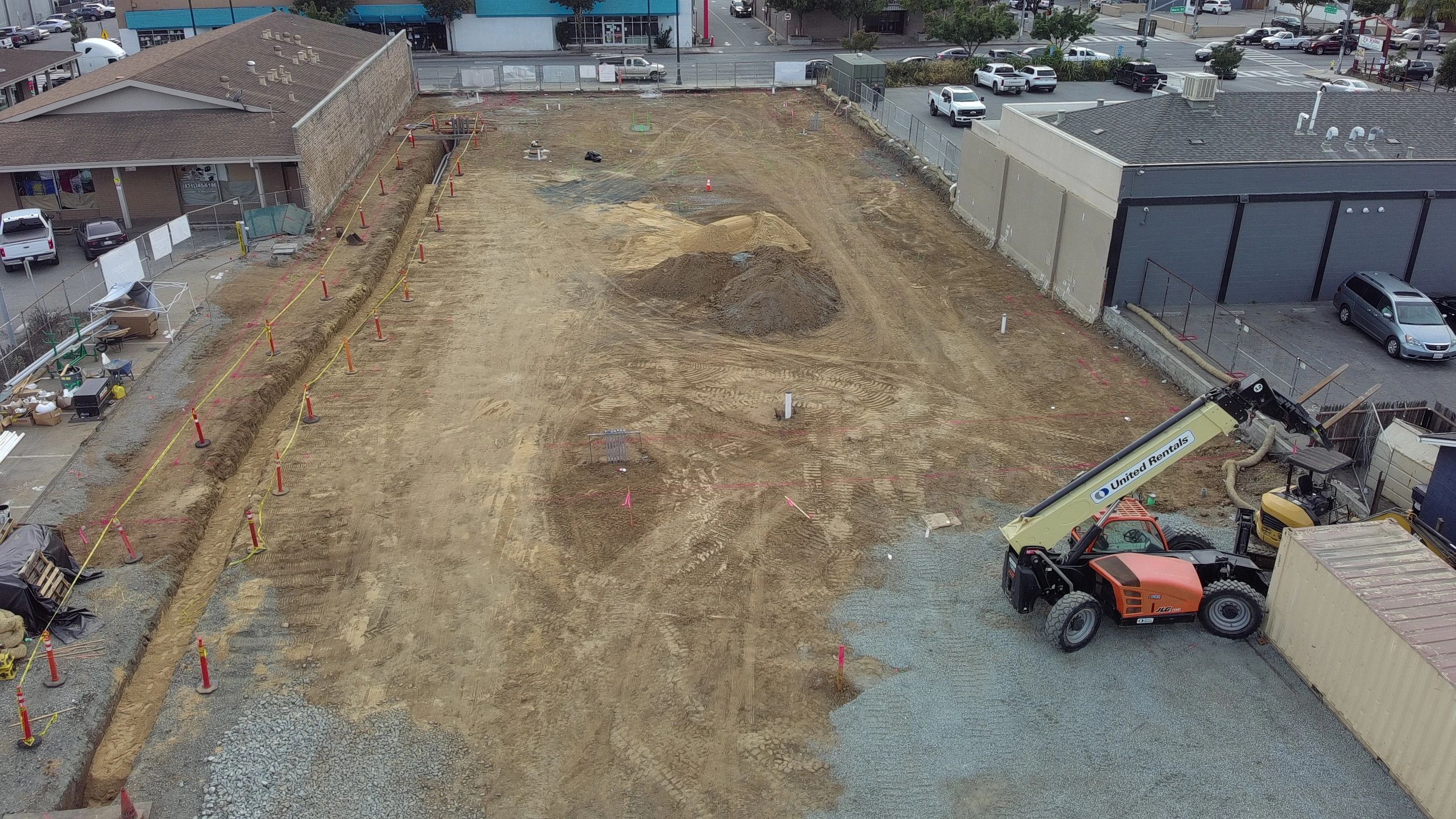 9-29-2025 Secondary trench sanded and foundation layout started