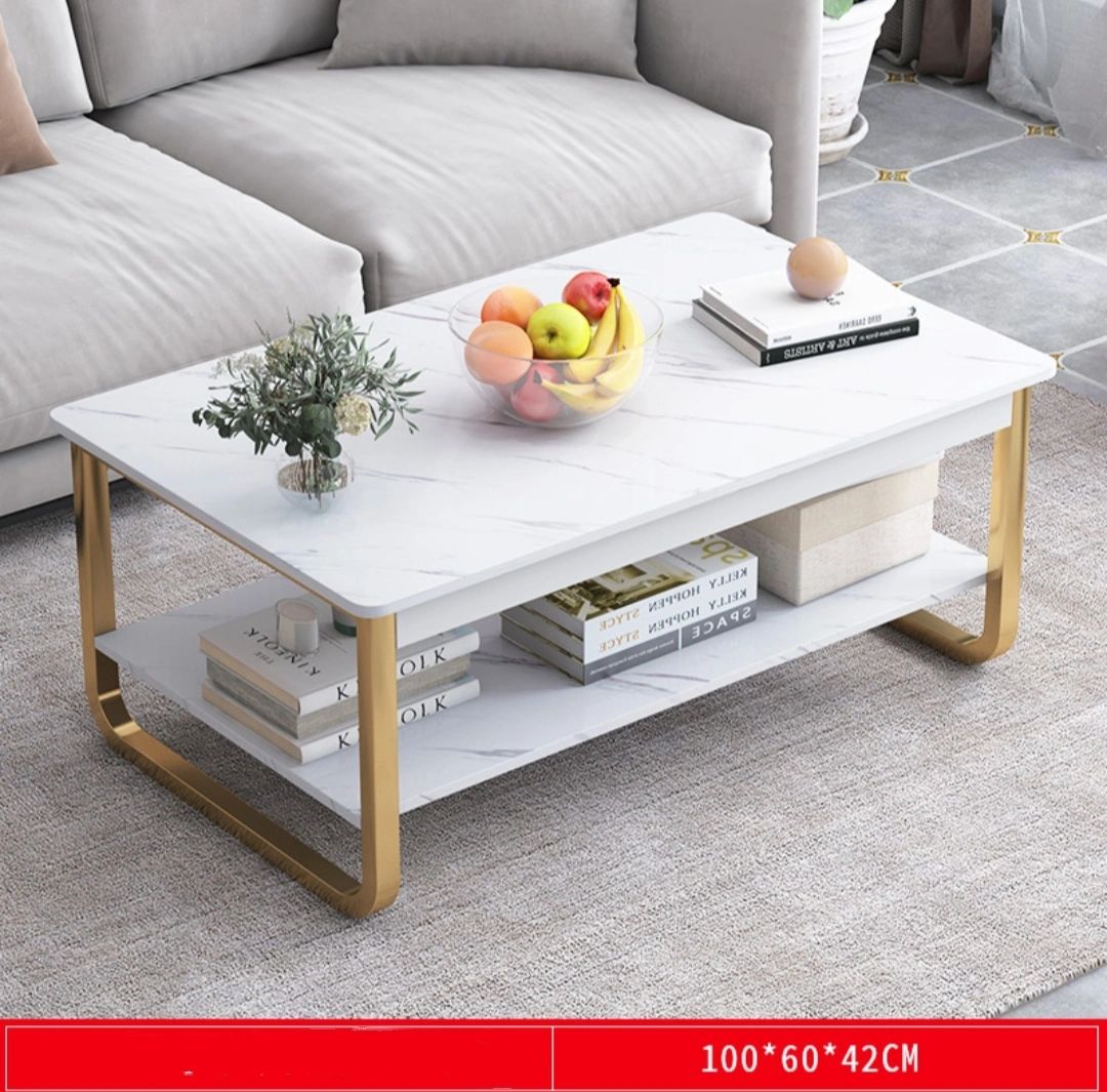 Marble Design Coffee Table white 100cm