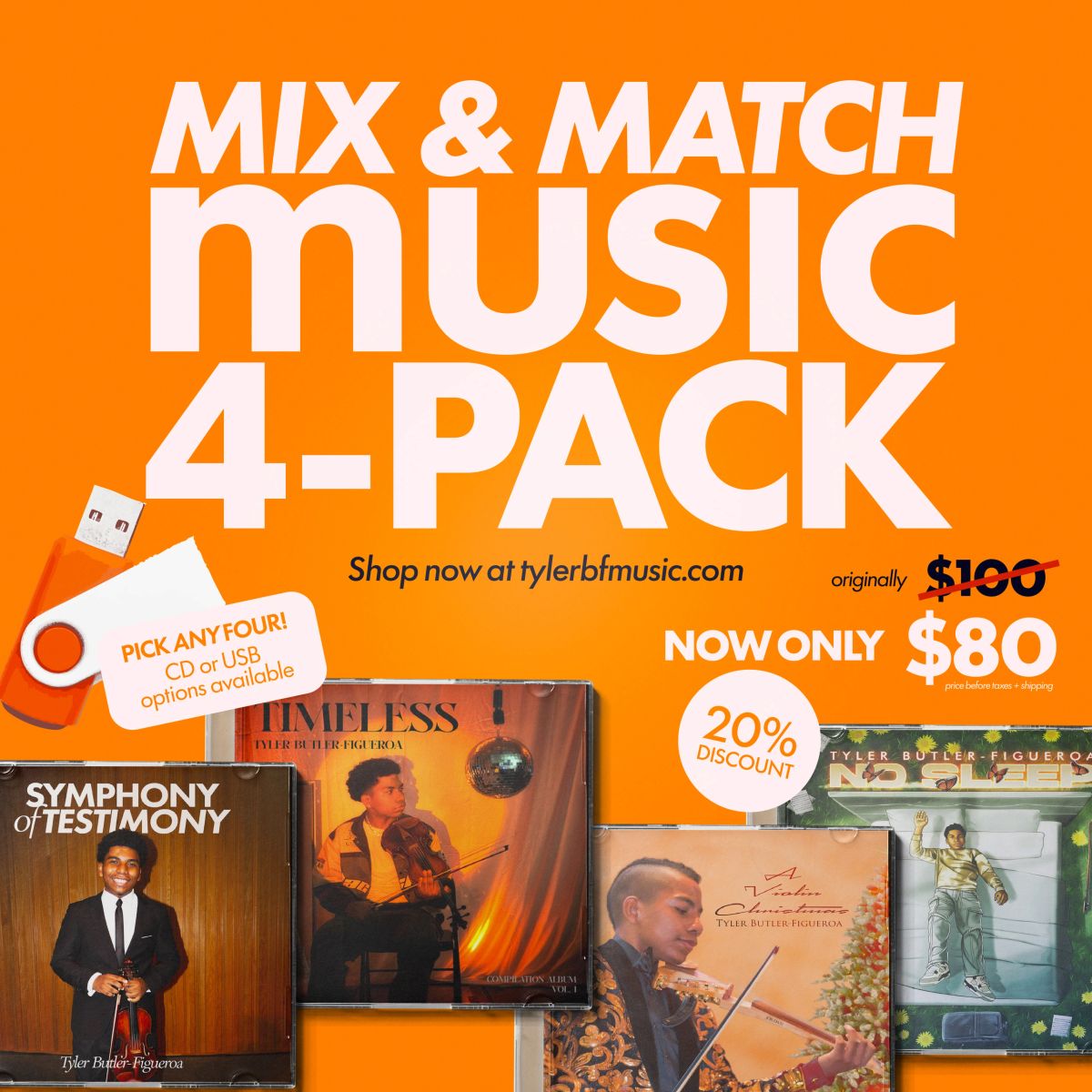 Bundle: Purchase 4 Music Items (mix & match) 20% off retail value