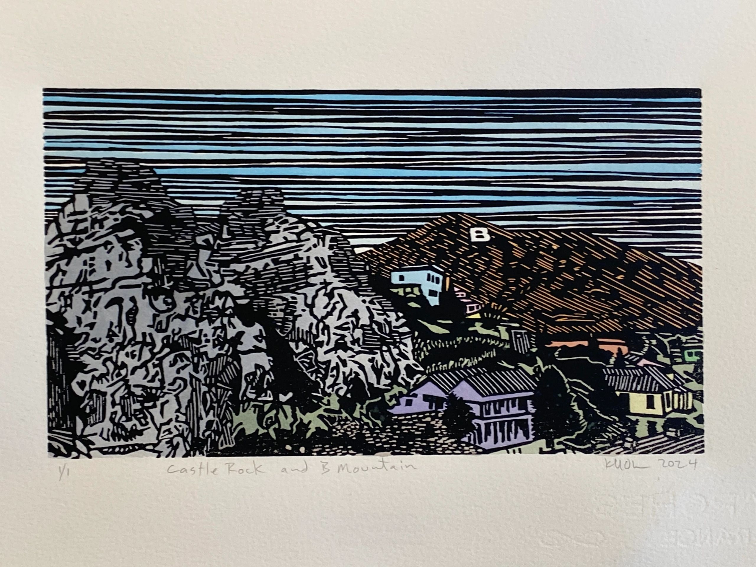 New Block Prints of Castle Rock and B Mountain, Bisbee AZ