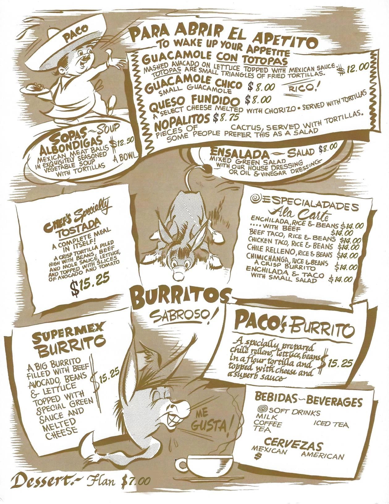 Dinner Menu | Pacos Cantina