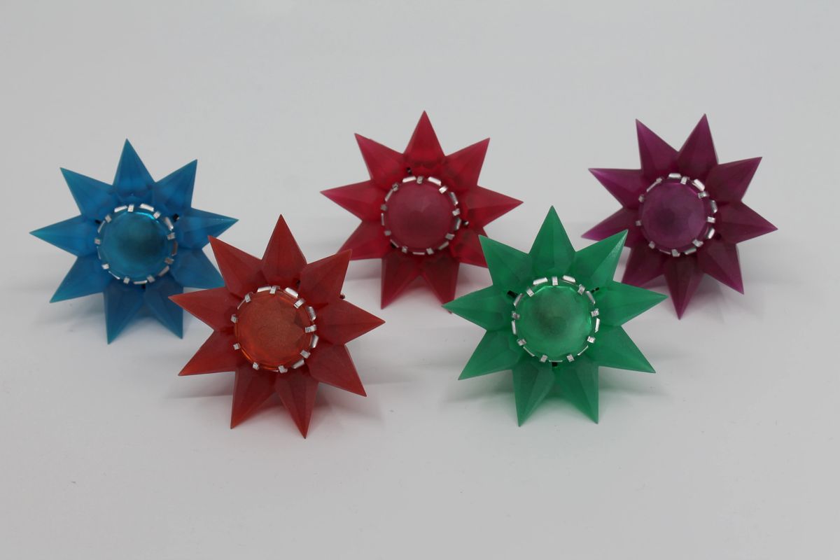 Color Crystalized Star Lights (matchless star) color points and center ...