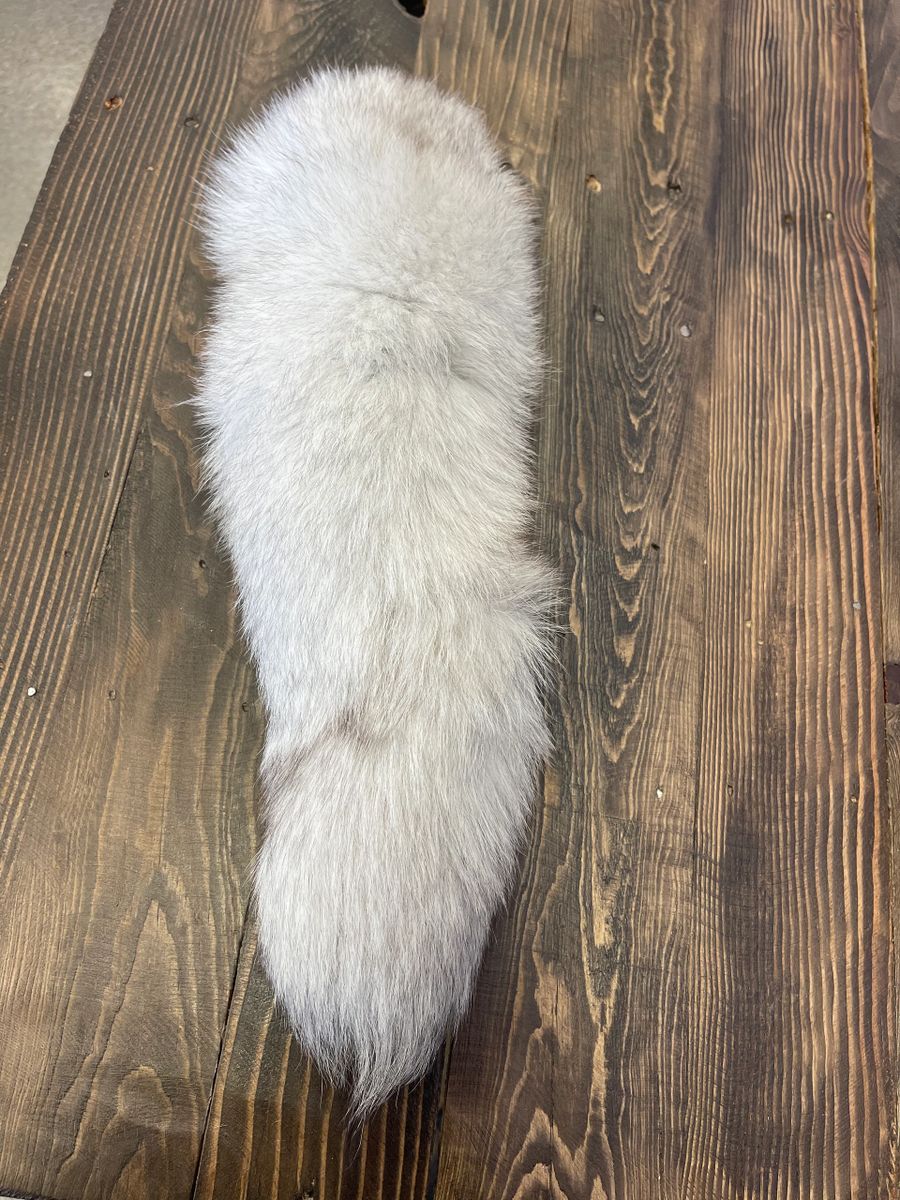 Blue fox tail keychain