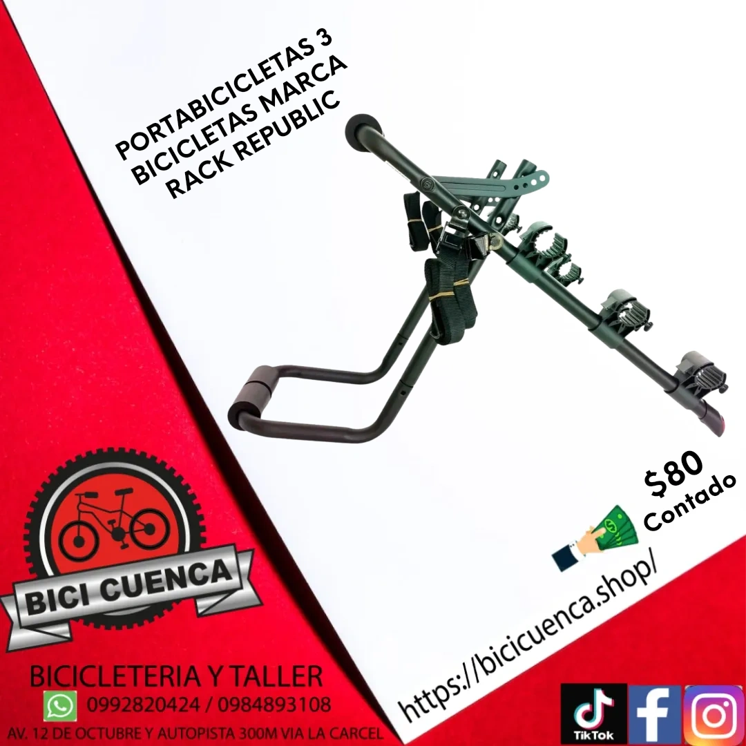 PORTABICICLETAS 3 BICICLETAS MARCA RACK REPUBLIC