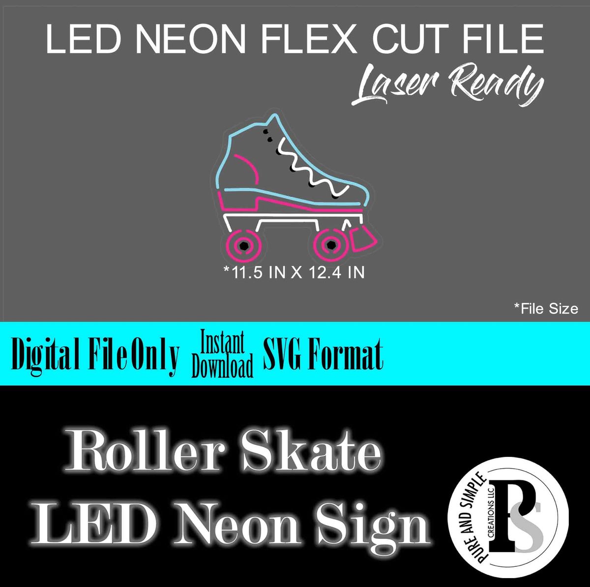 DIY "Roller Skate" LED Light Sign - DIGITAL FILE | Digital Download