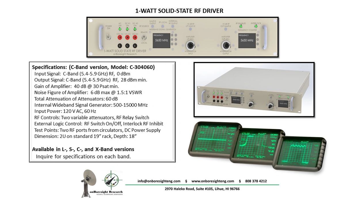 onBoresight Research - Solid State Amplifier, RF Driver