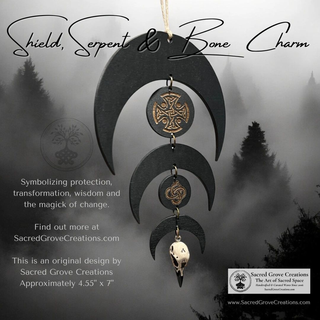 Shield, Serpent & Bone Protection Charm
